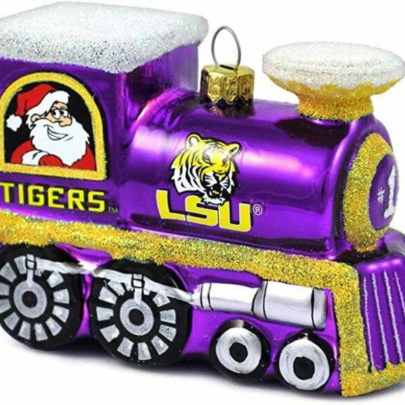 Topperscot | Holiday | Lsu Tigers Blown Glass Train Ornament Christmas ...